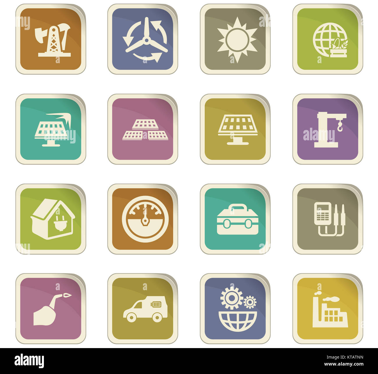 Alternative energy icons set Stock Photo - Alamy