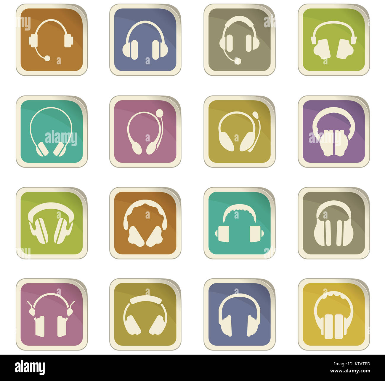 Headphones icons set Stock Photo - Alamy