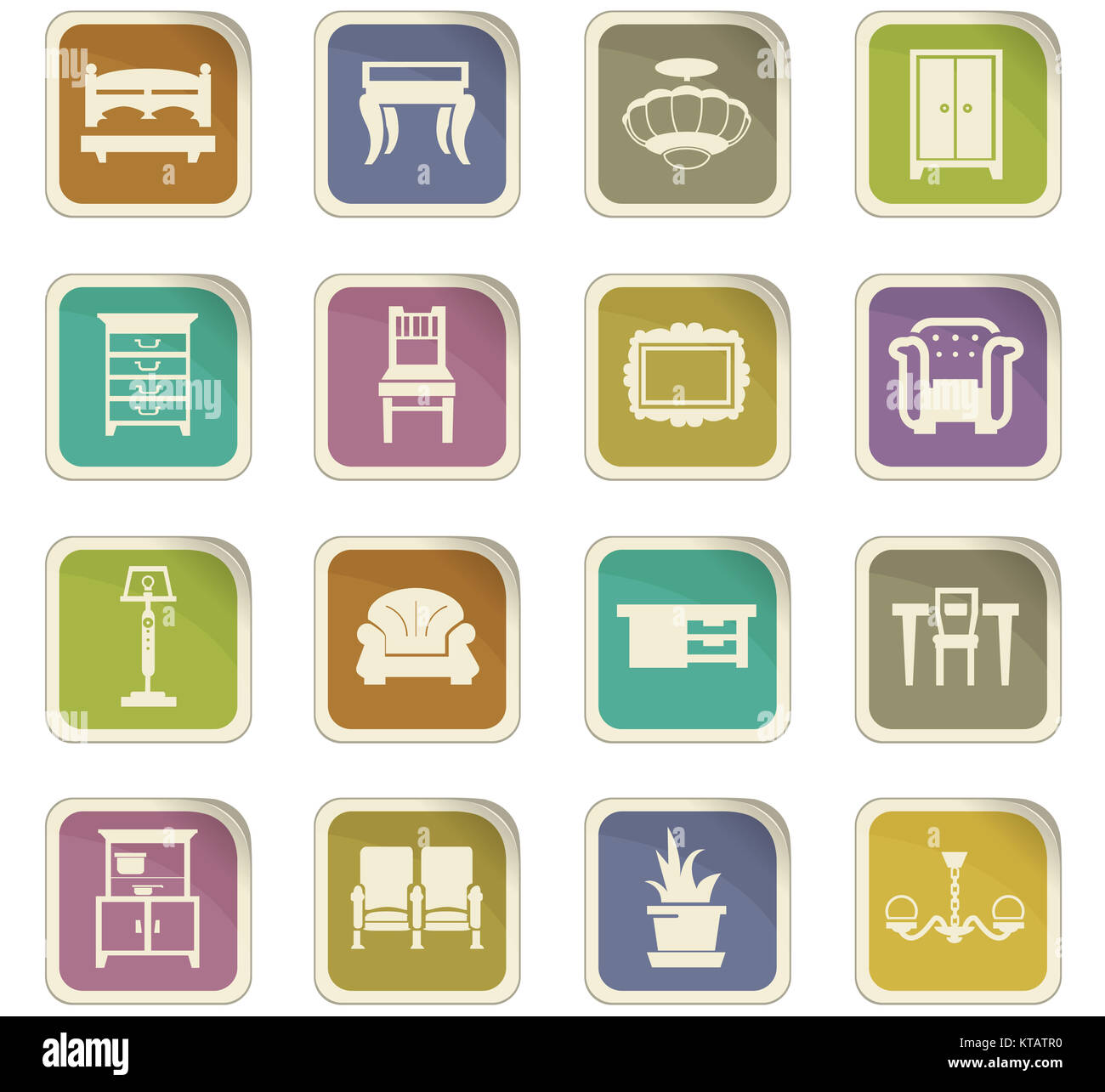 Furniture icons set Stock Photo - Alamy