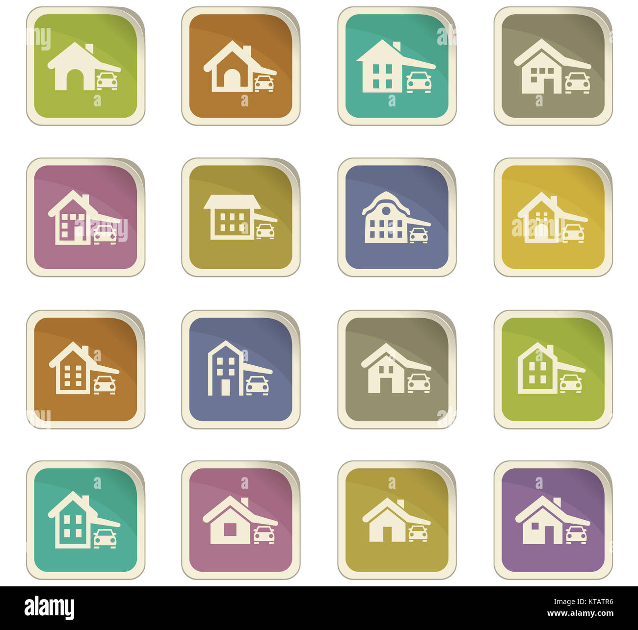 house type icons set Stock Photo - Alamy