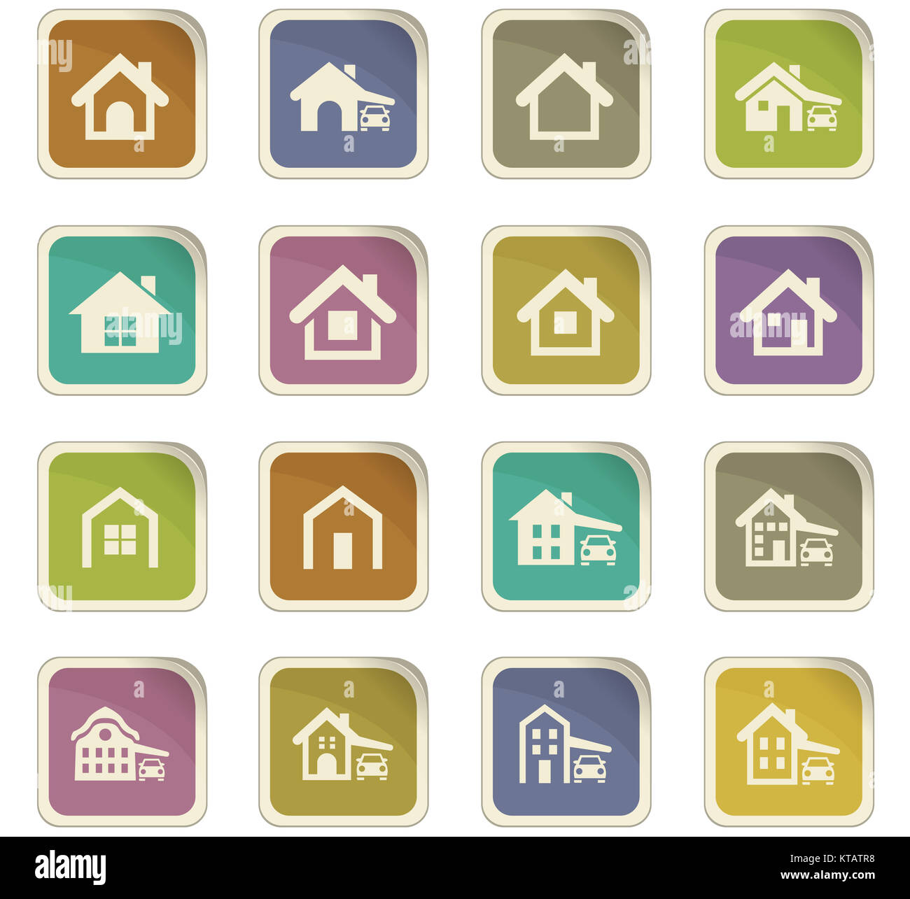 house type icons set Stock Photo - Alamy