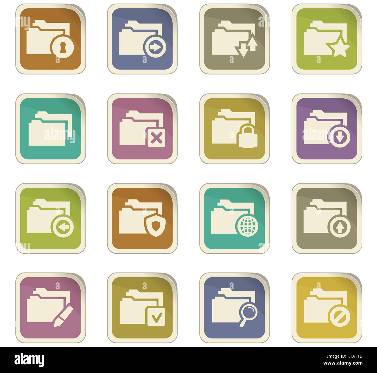 Folders icons set Stock Photo - Alamy