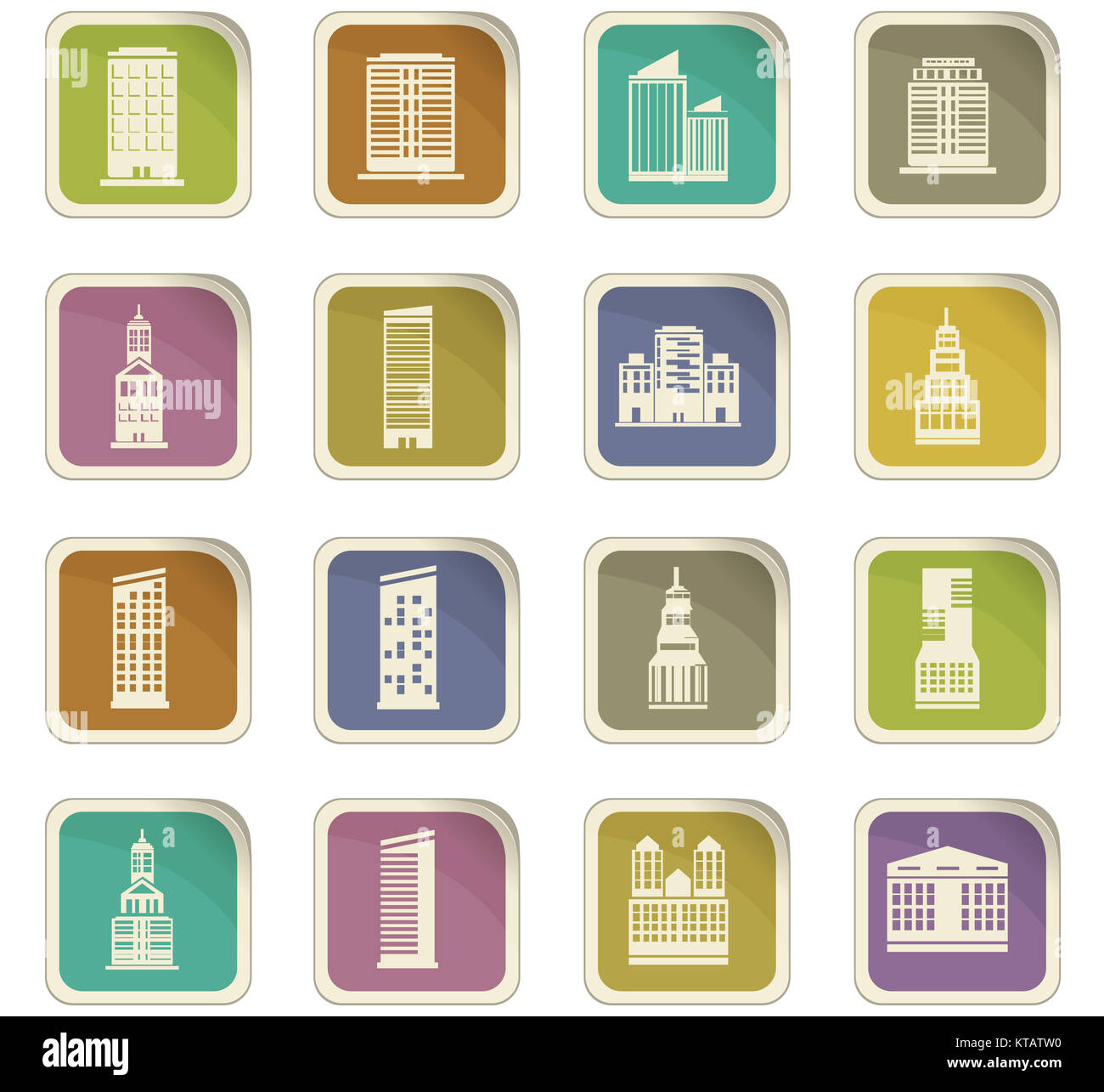 Buildings icons set Stock Photo - Alamy