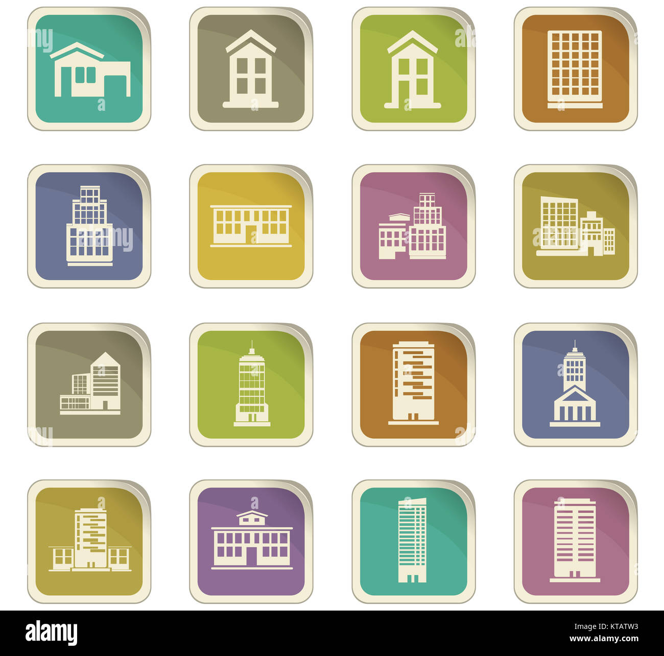 Buildings icons set Stock Photo - Alamy