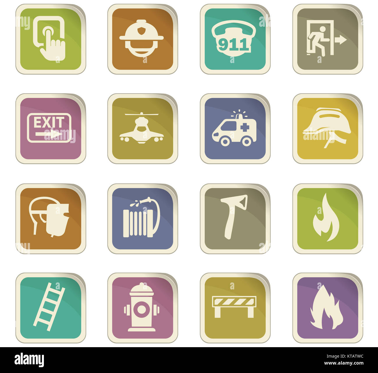 Emergency icons set Stock Photo - Alamy