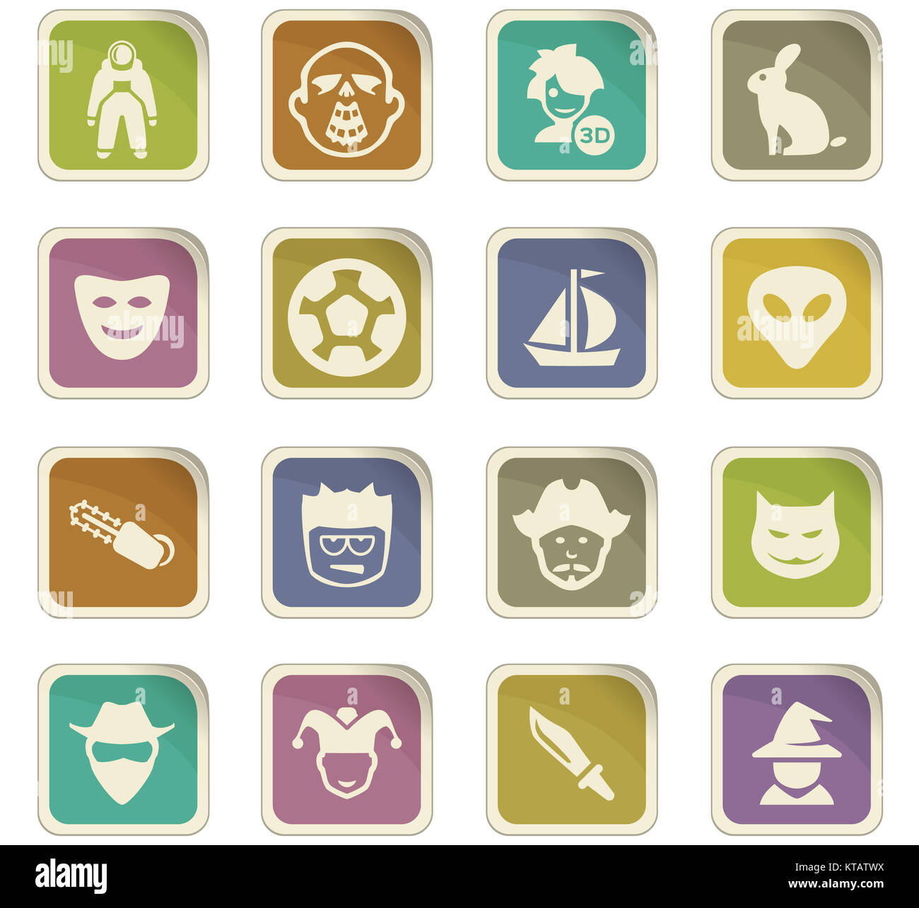Genres of cinema icons set Stock Photo - Alamy