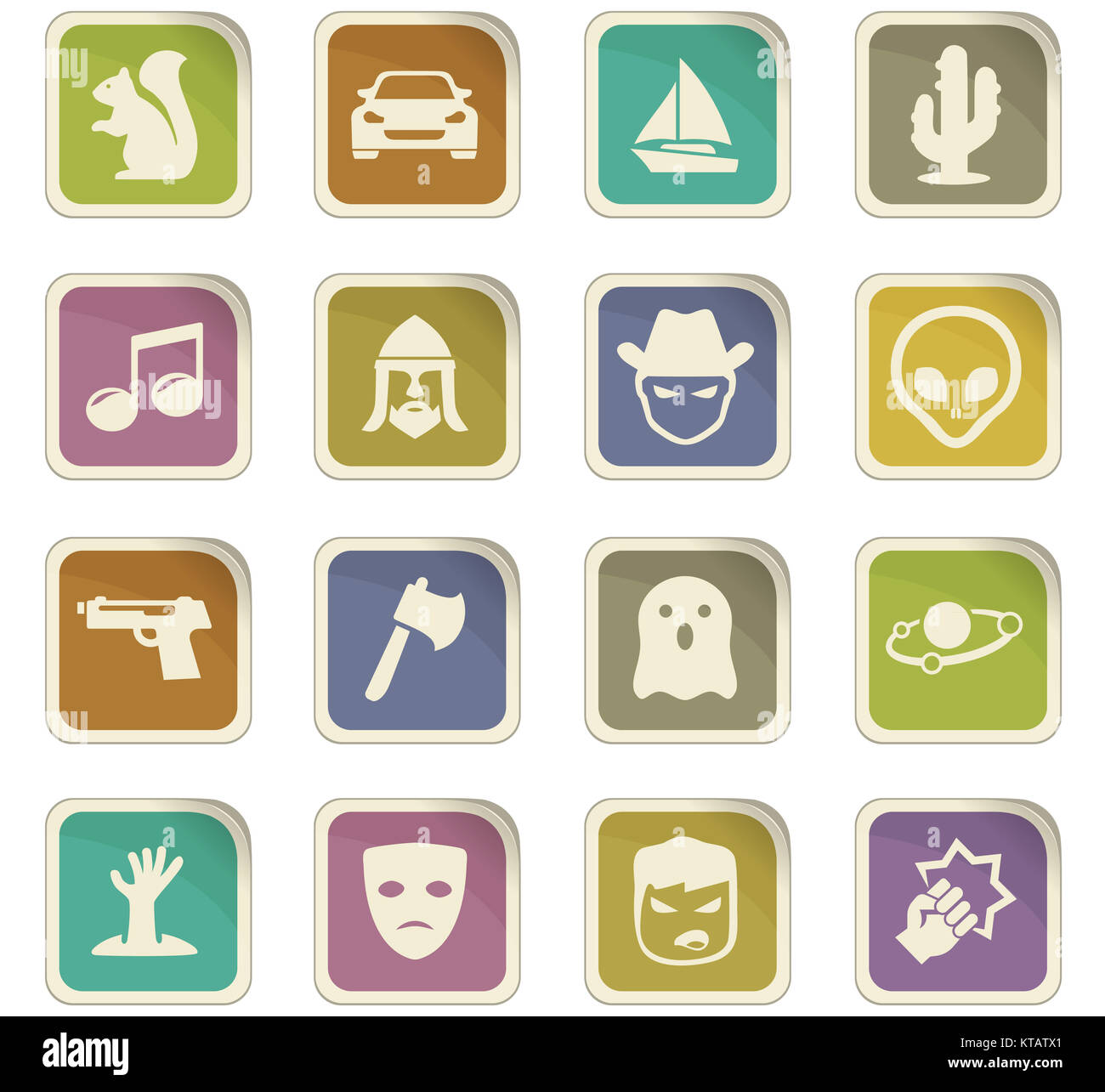 Genres of cinema icons set Stock Photo - Alamy