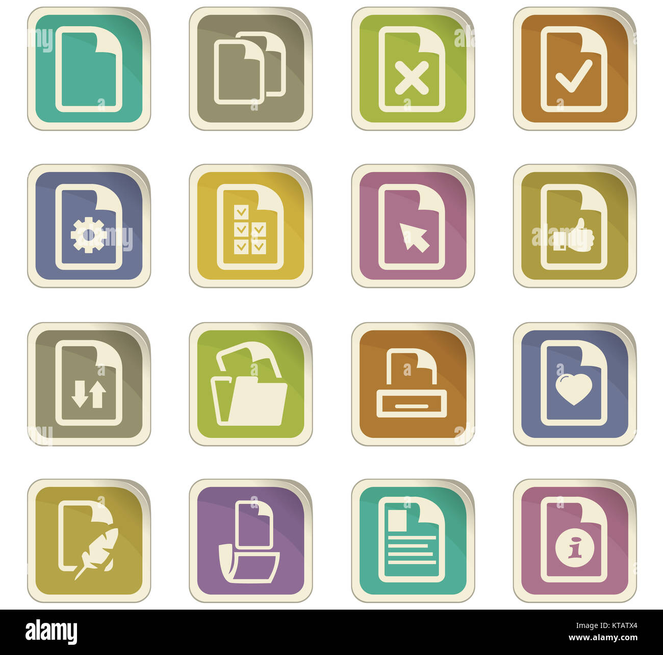Documents icons set Stock Photo - Alamy