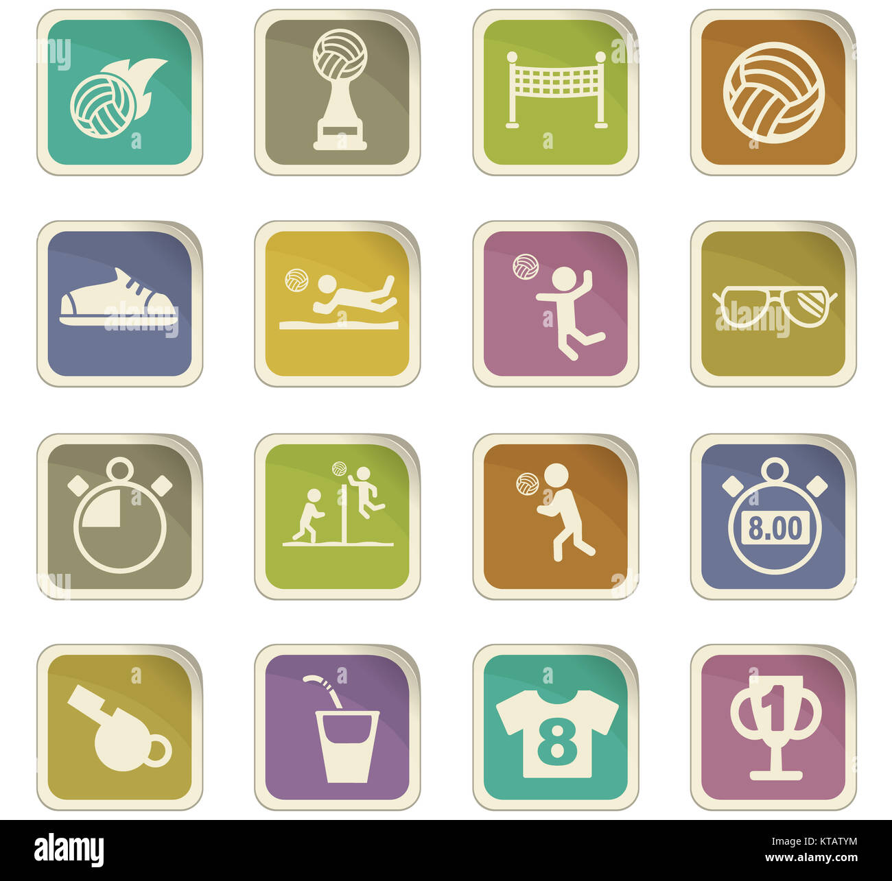 volleyball icon set Stock Photo - Alamy