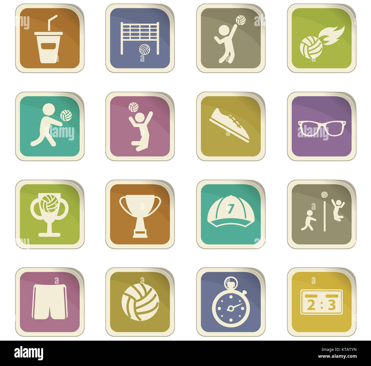 volleyball icon set Stock Photo - Alamy