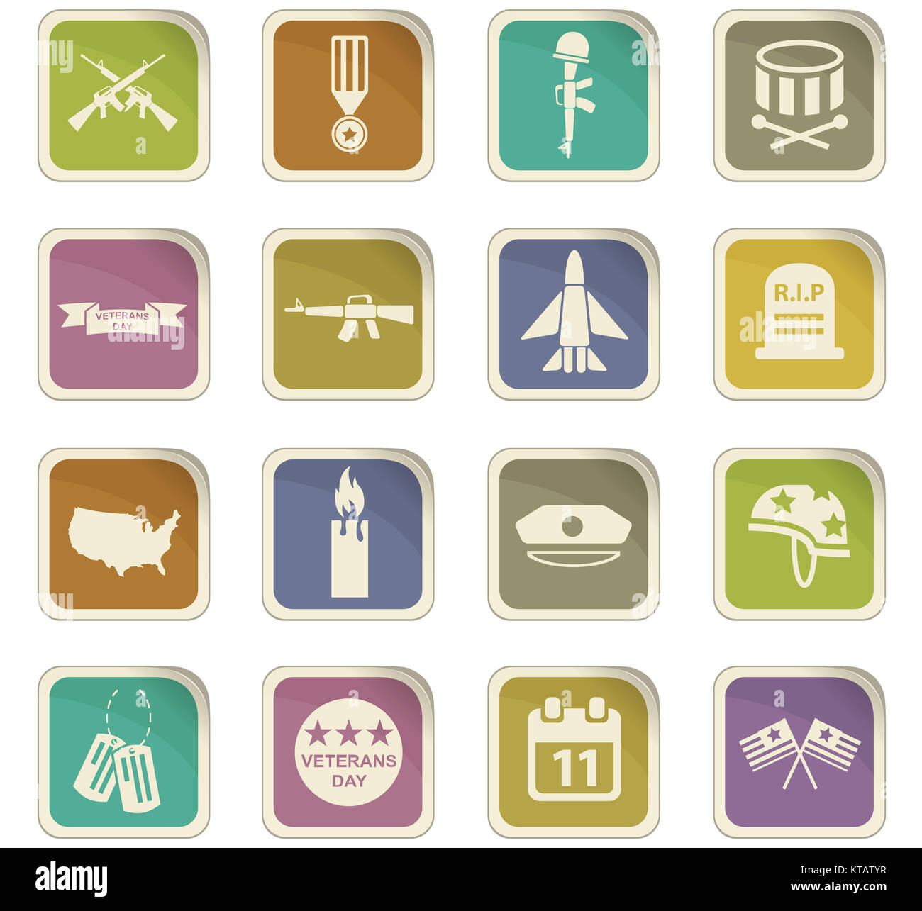 veterans day icon set Stock Photo - Alamy