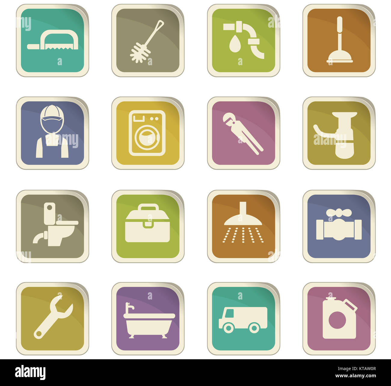 plumbing service icon set Stock Photo - Alamy