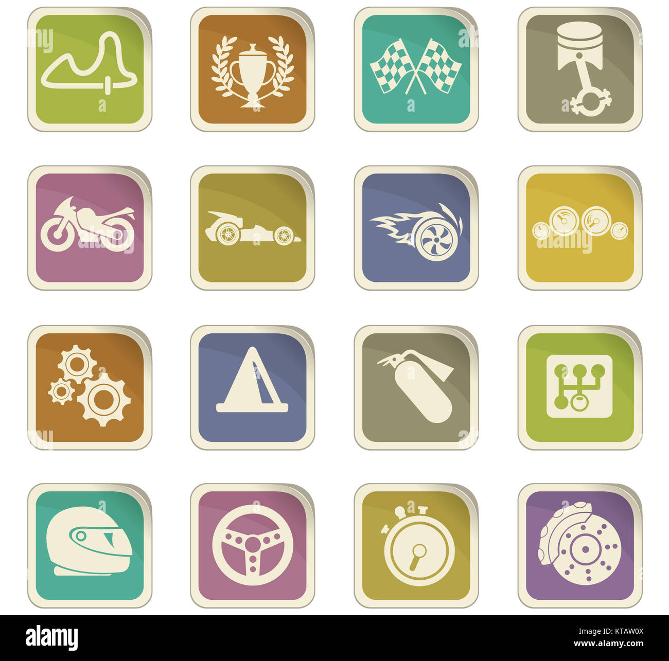 racing icon set Stock Photo - Alamy