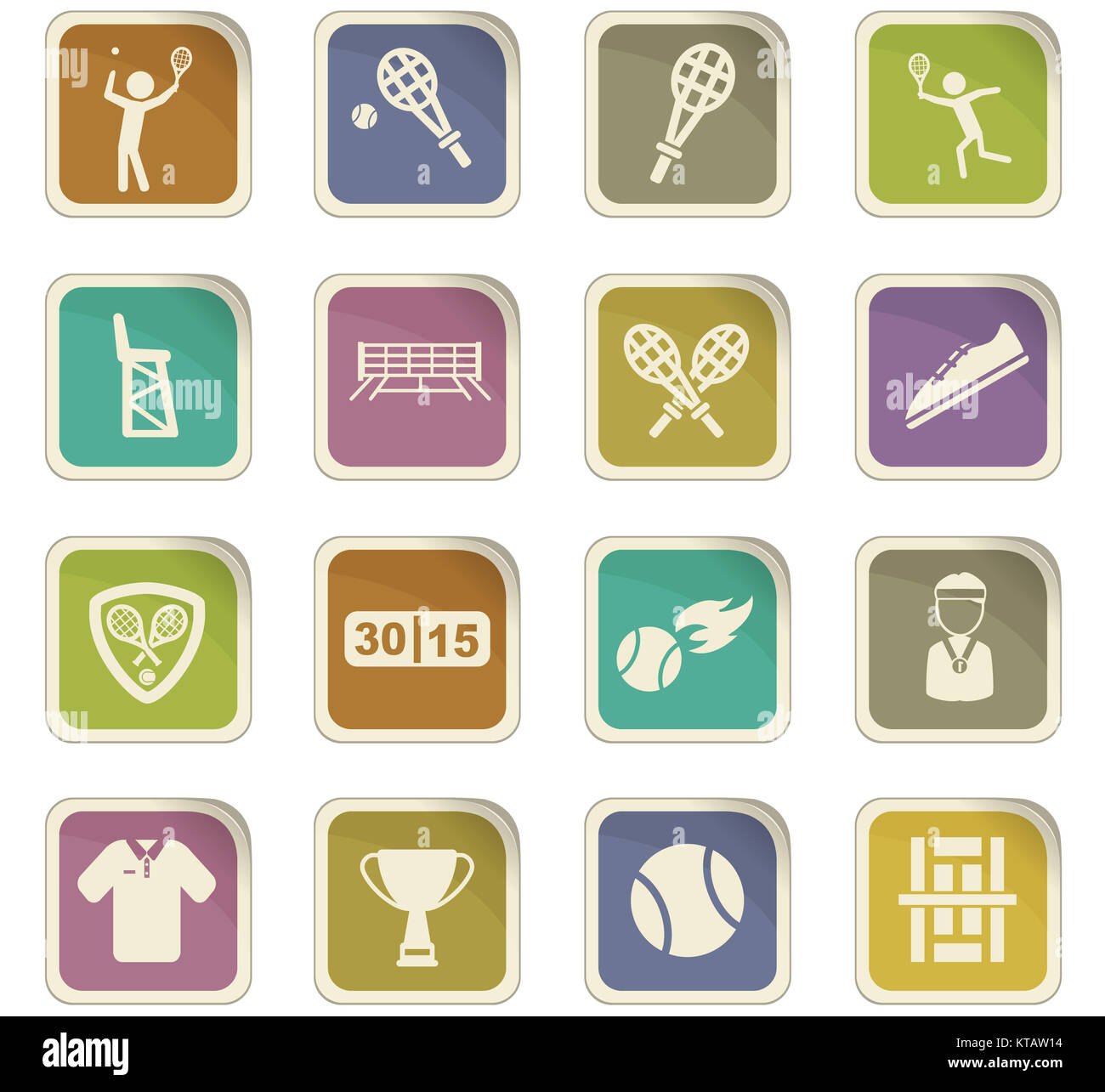 tennis icon set Stock Photo - Alamy