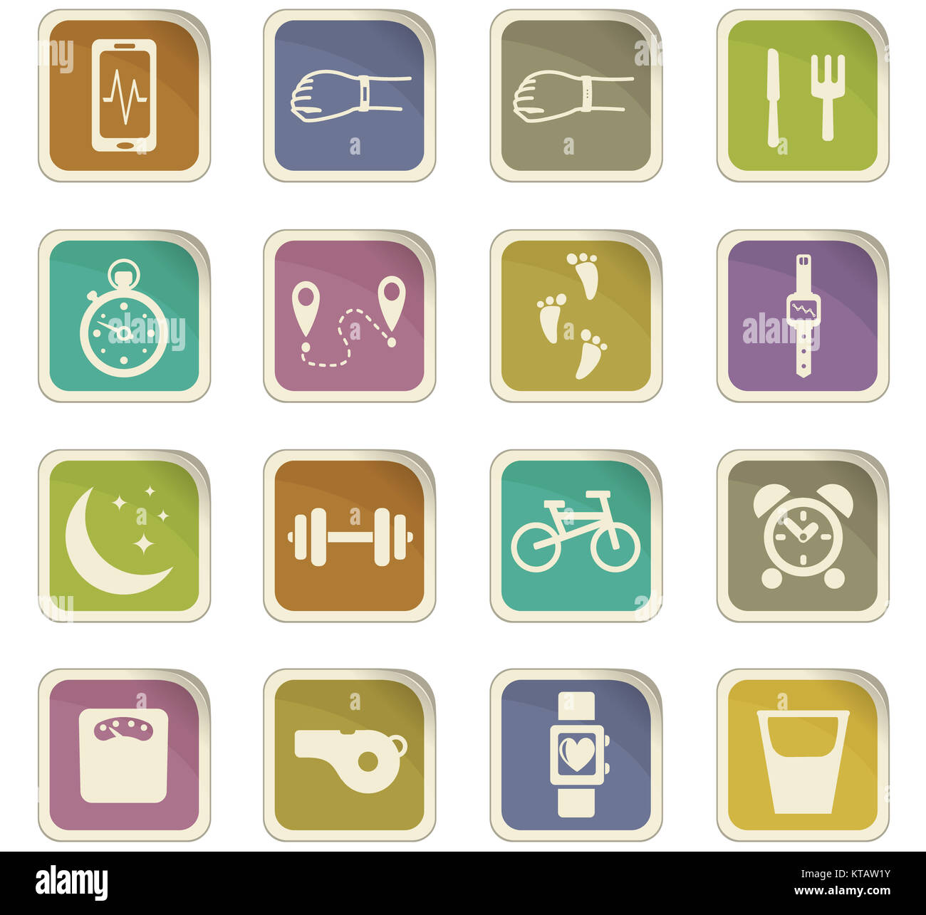 monitoring apps icon set Stock Photo - Alamy