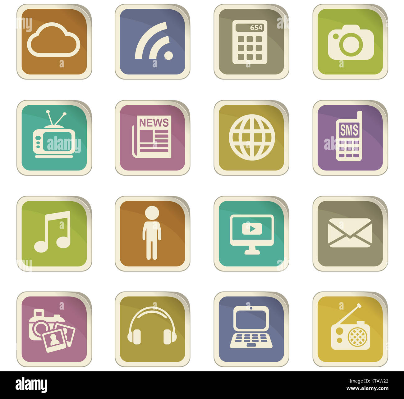 media icon set Stock Photo - Alamy