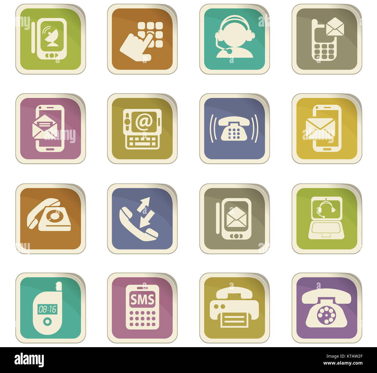 phone icon set Stock Photo - Alamy