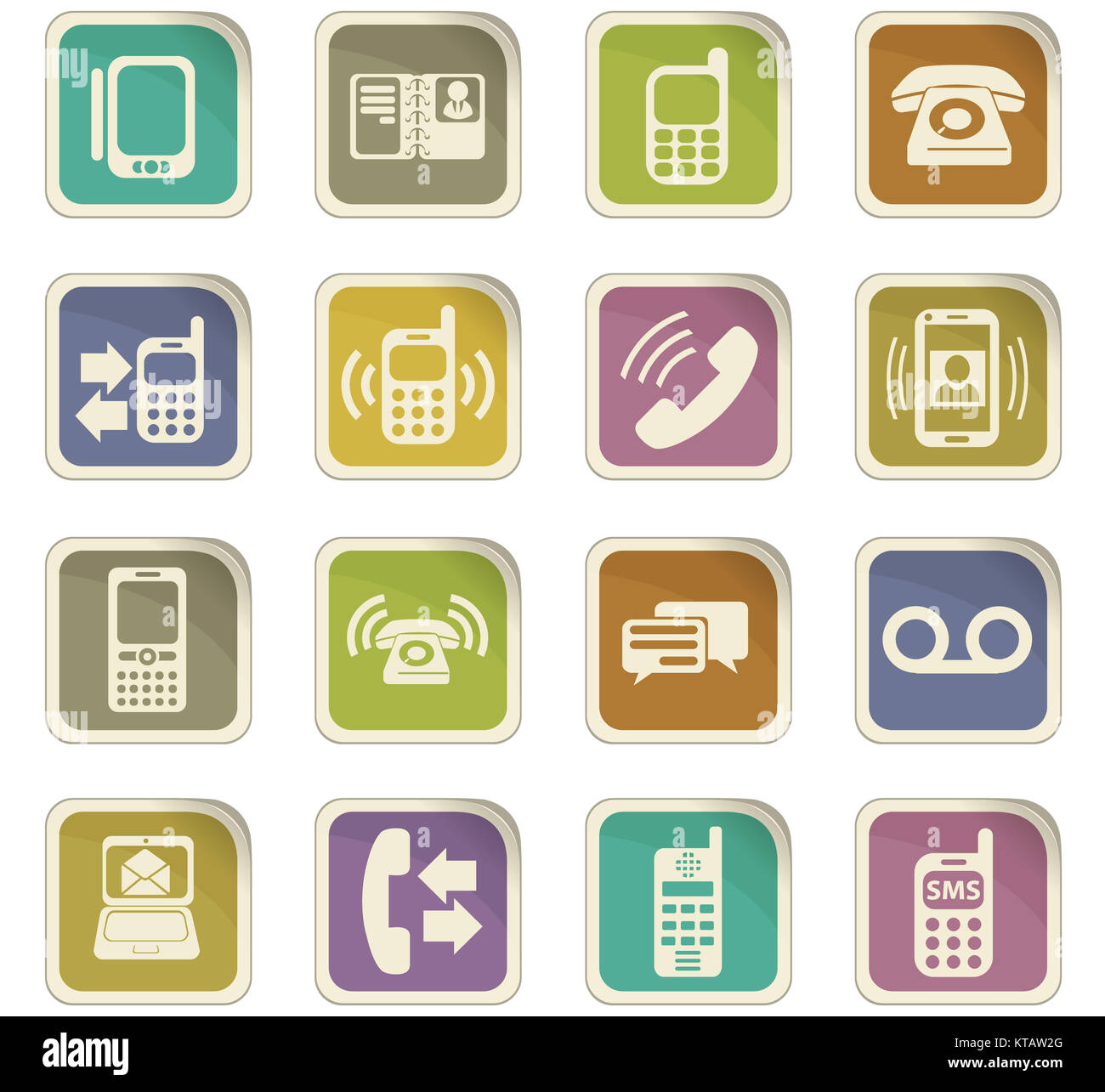 phone icon set Stock Photo - Alamy