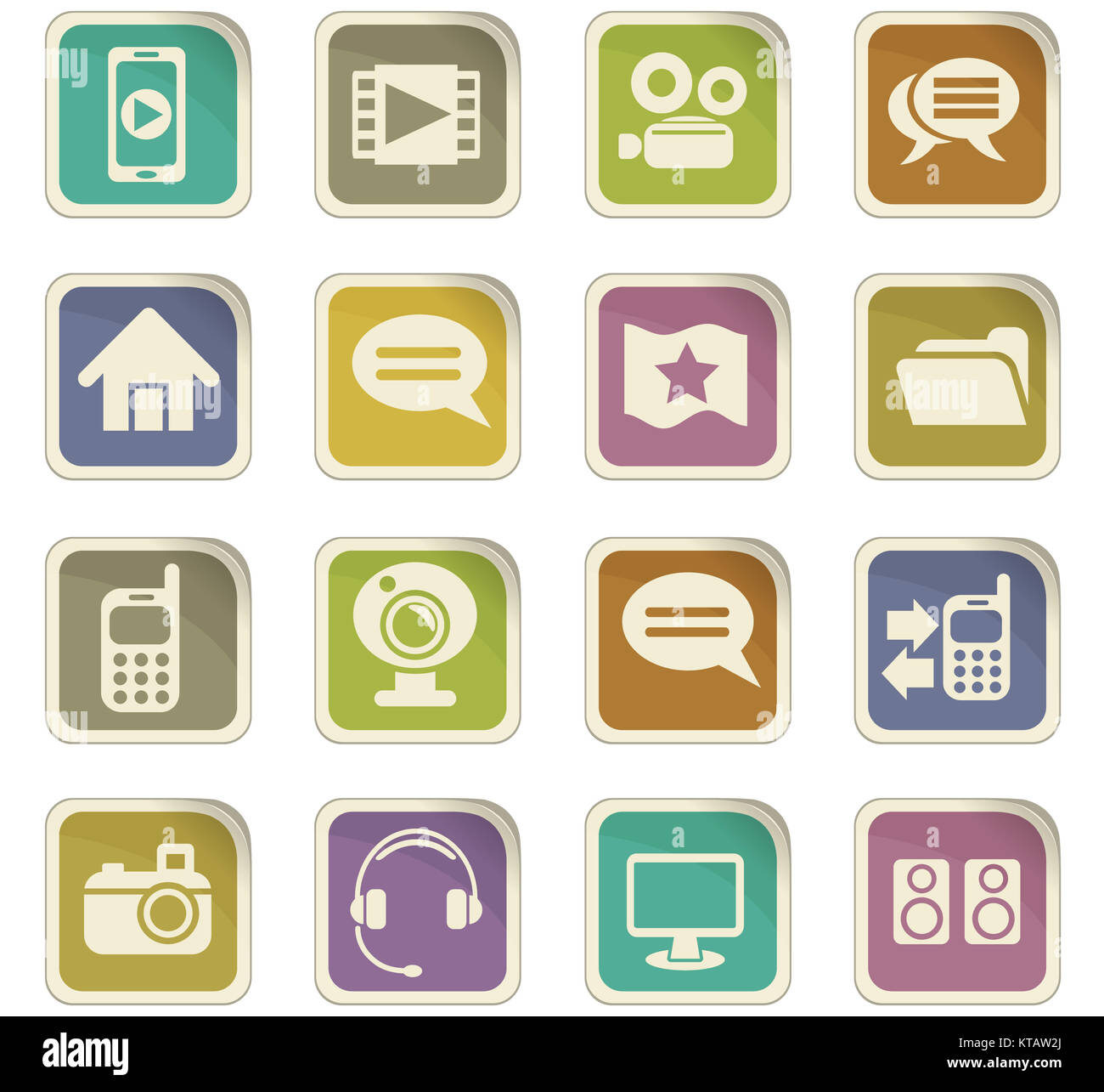 media icon set Stock Photo - Alamy