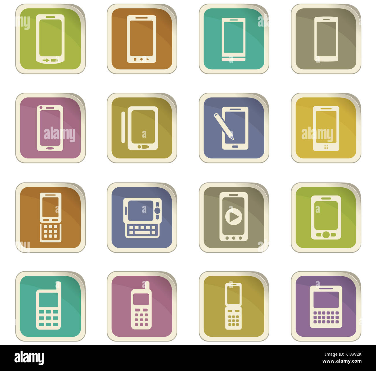 phone icon set Stock Photo - Alamy