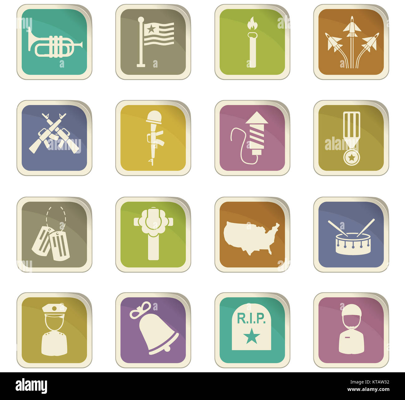 memorial day icon set Stock Photo - Alamy