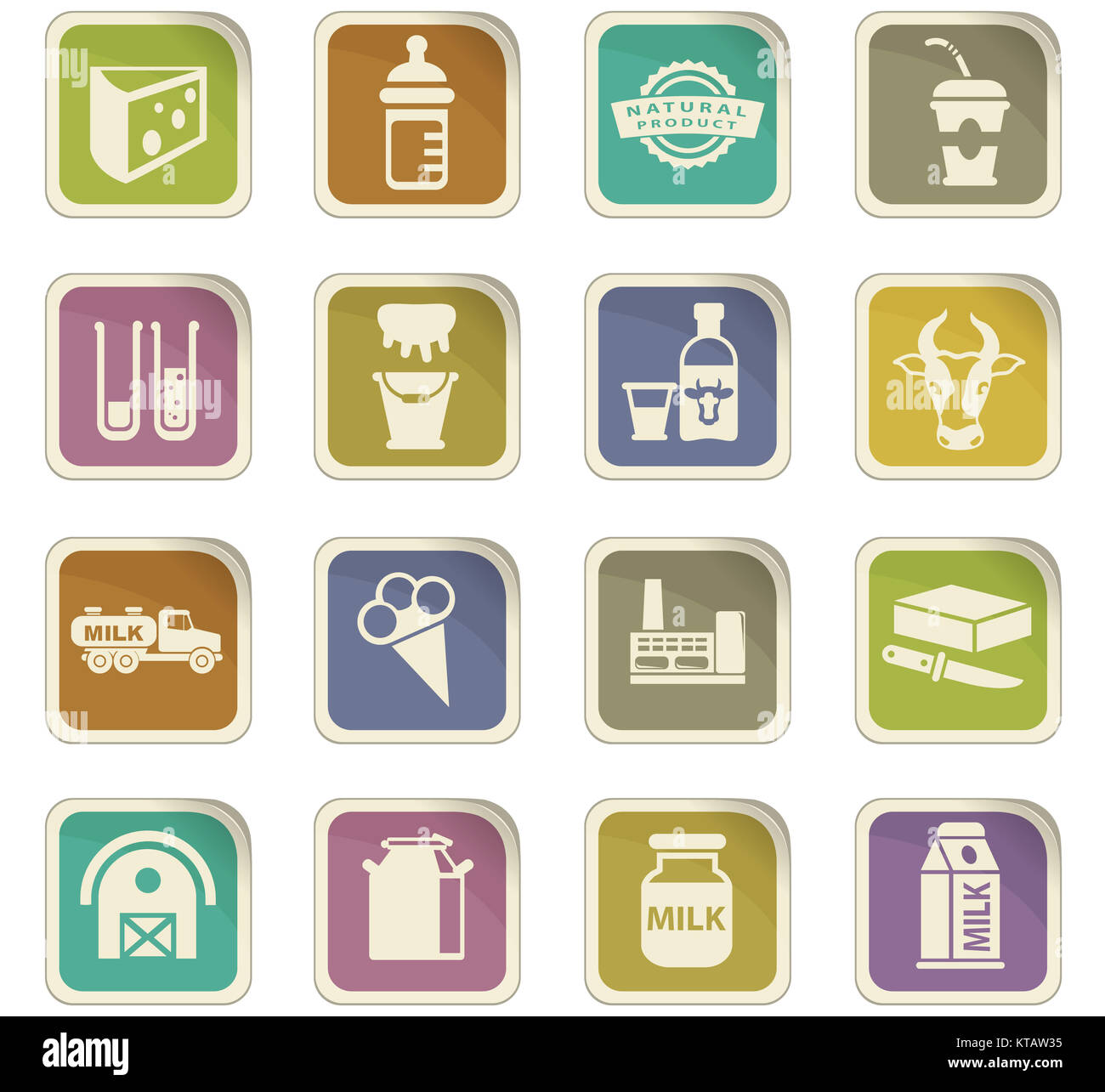 milk icon set Stock Photo - Alamy