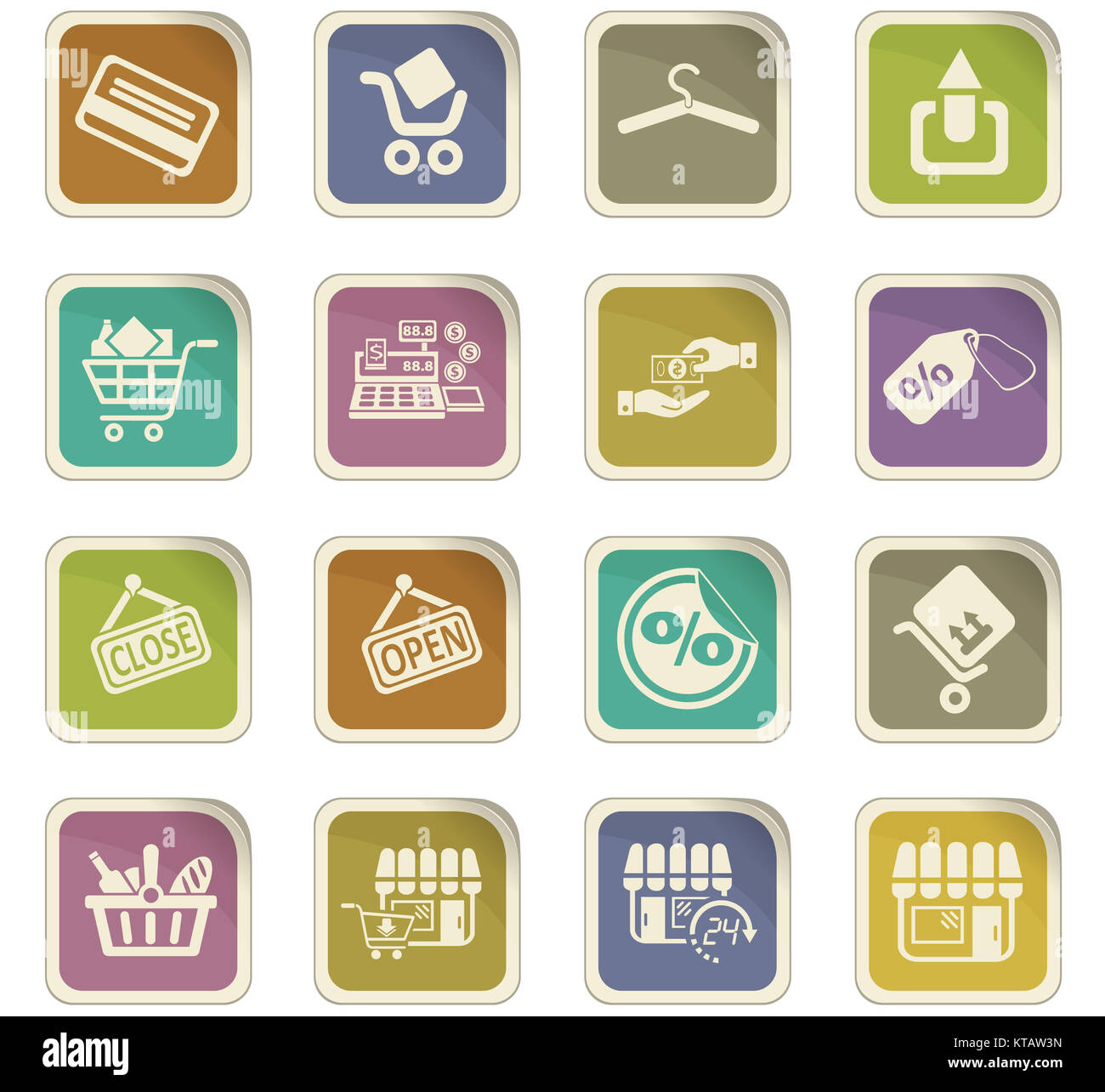 shopping icon set Stock Photo - Alamy