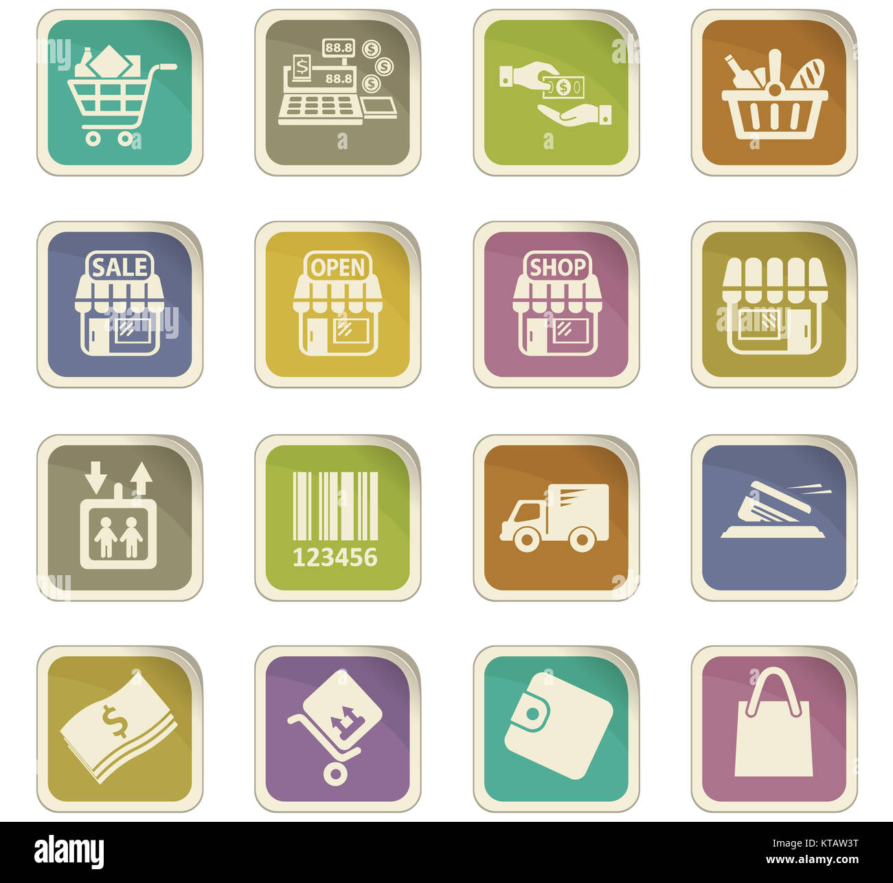 shopping icon set Stock Photo - Alamy
