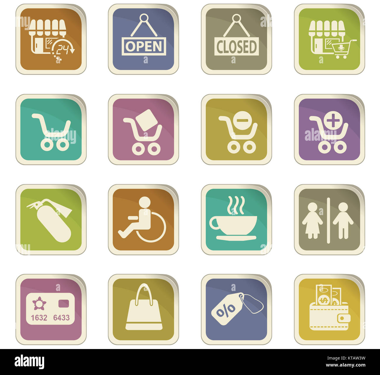 shopping icon set Stock Photo - Alamy