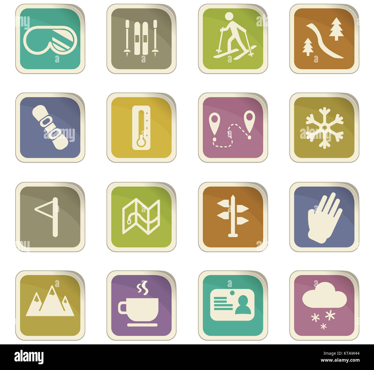 skiing icon set Stock Photo - Alamy