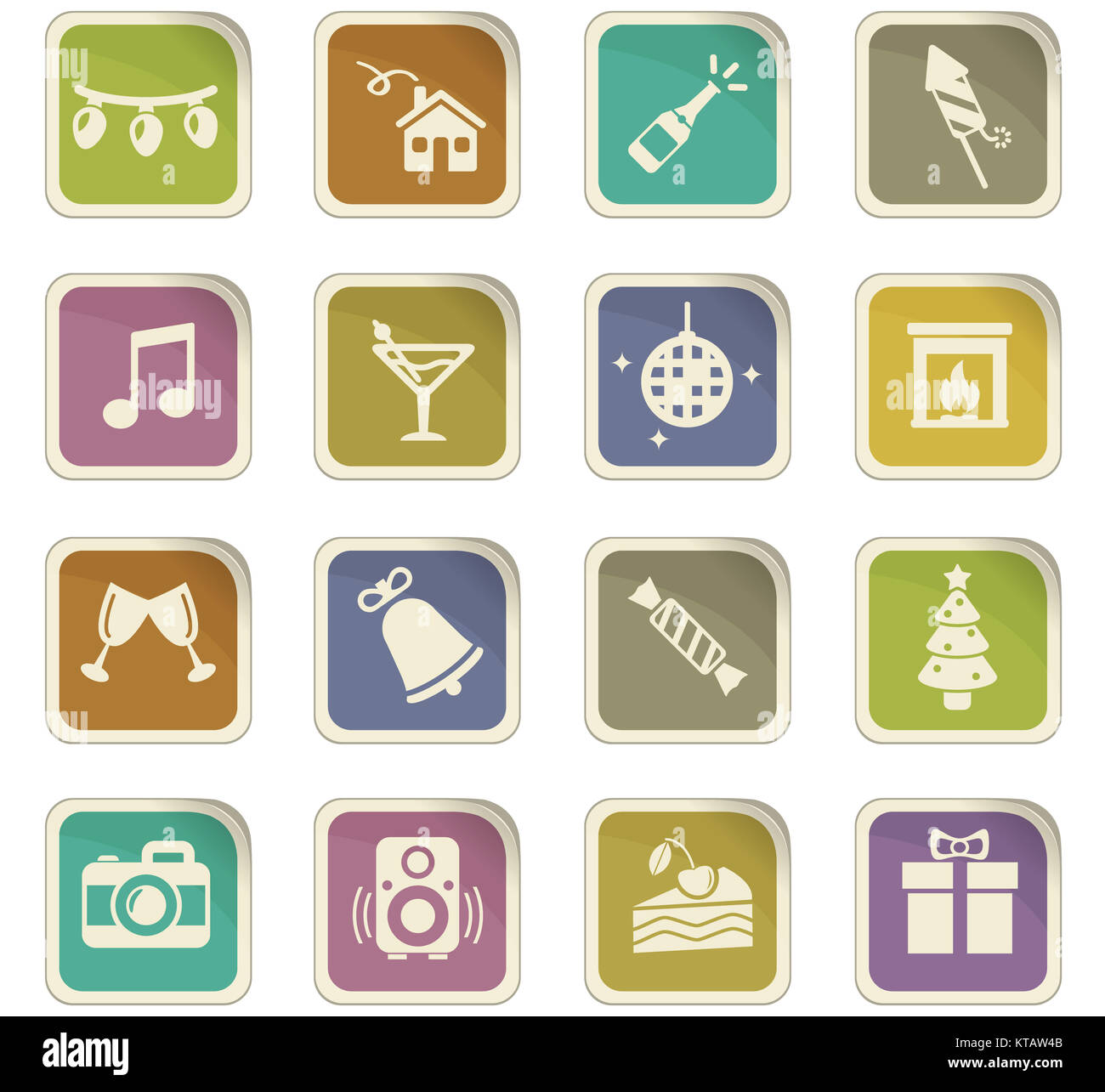 new year icon set Stock Photo - Alamy
