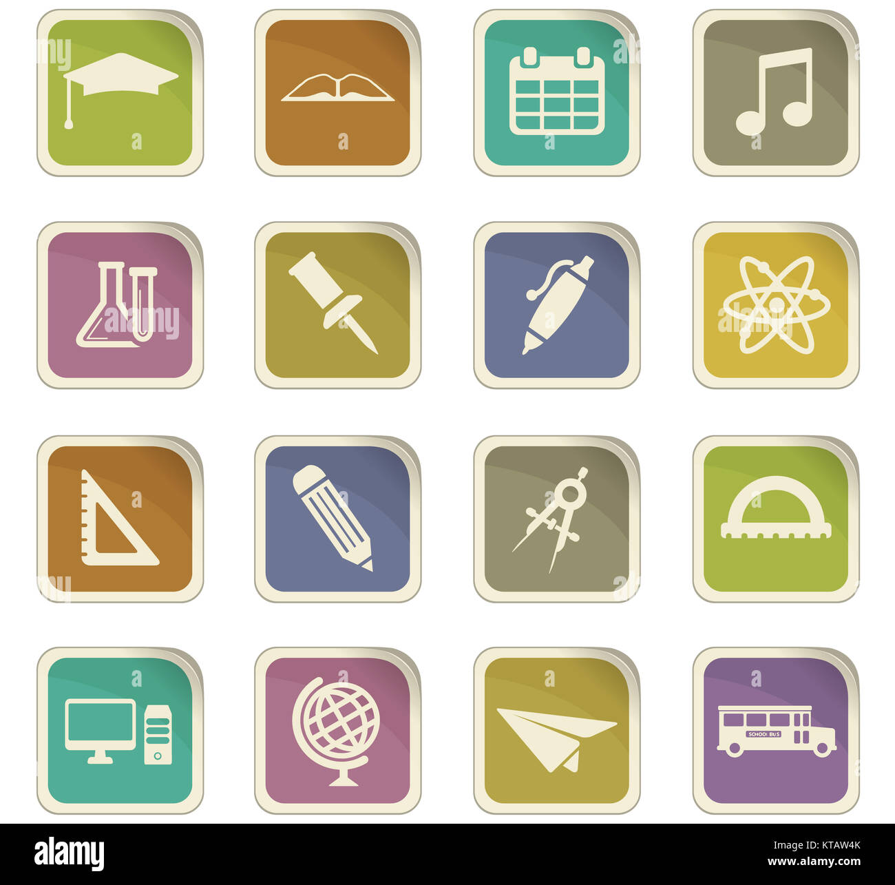 school icon set Stock Photo - Alamy