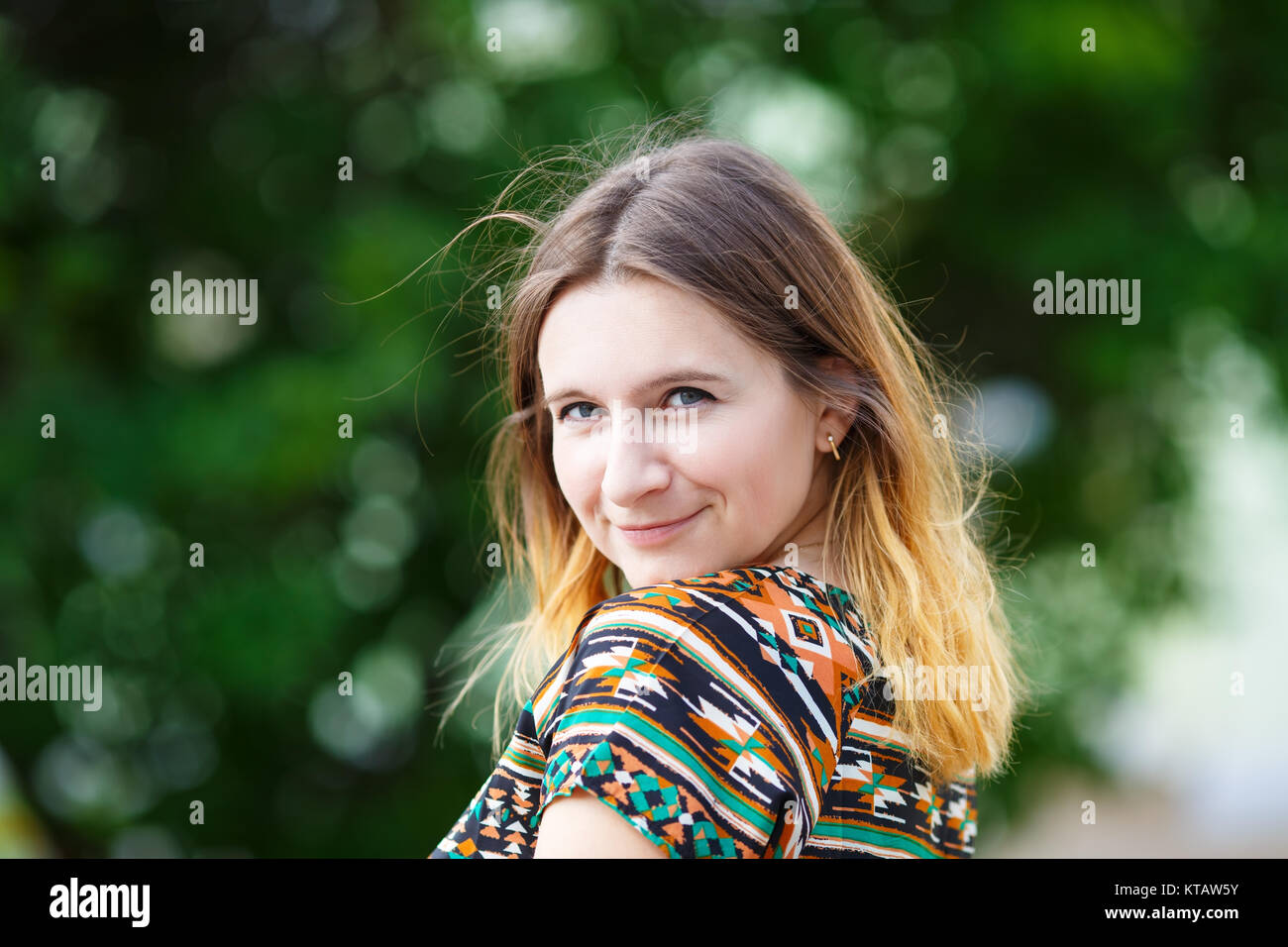 Smiling woman portrait Stock Photo - Alamy