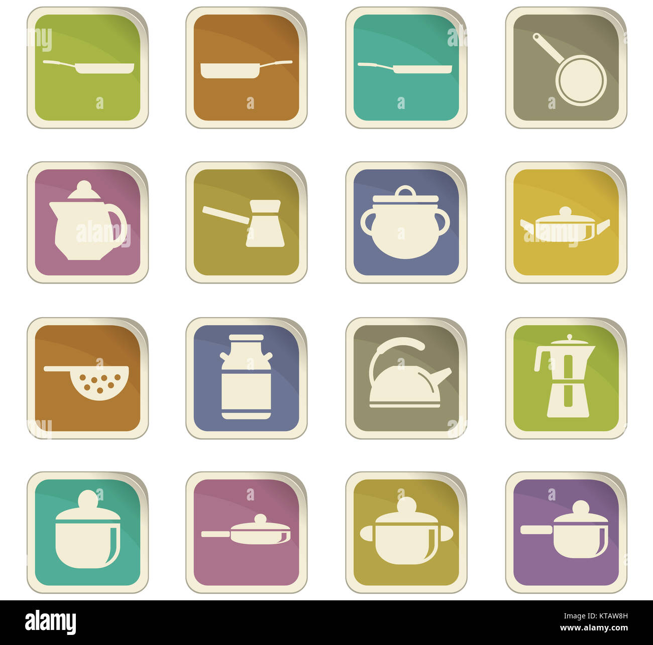 dishes icon set Stock Photo - Alamy