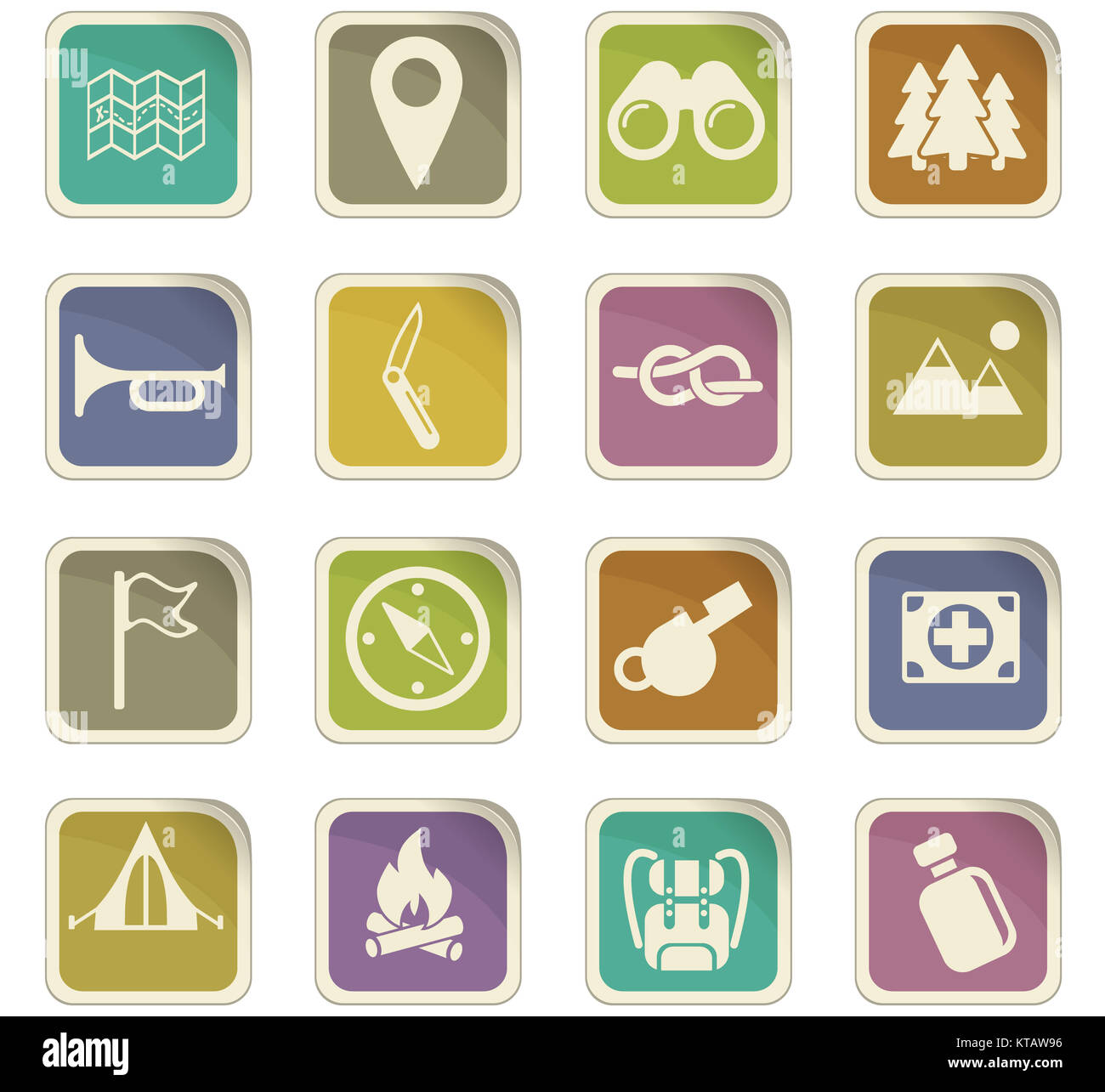 day of scouts icon set Stock Photo - Alamy