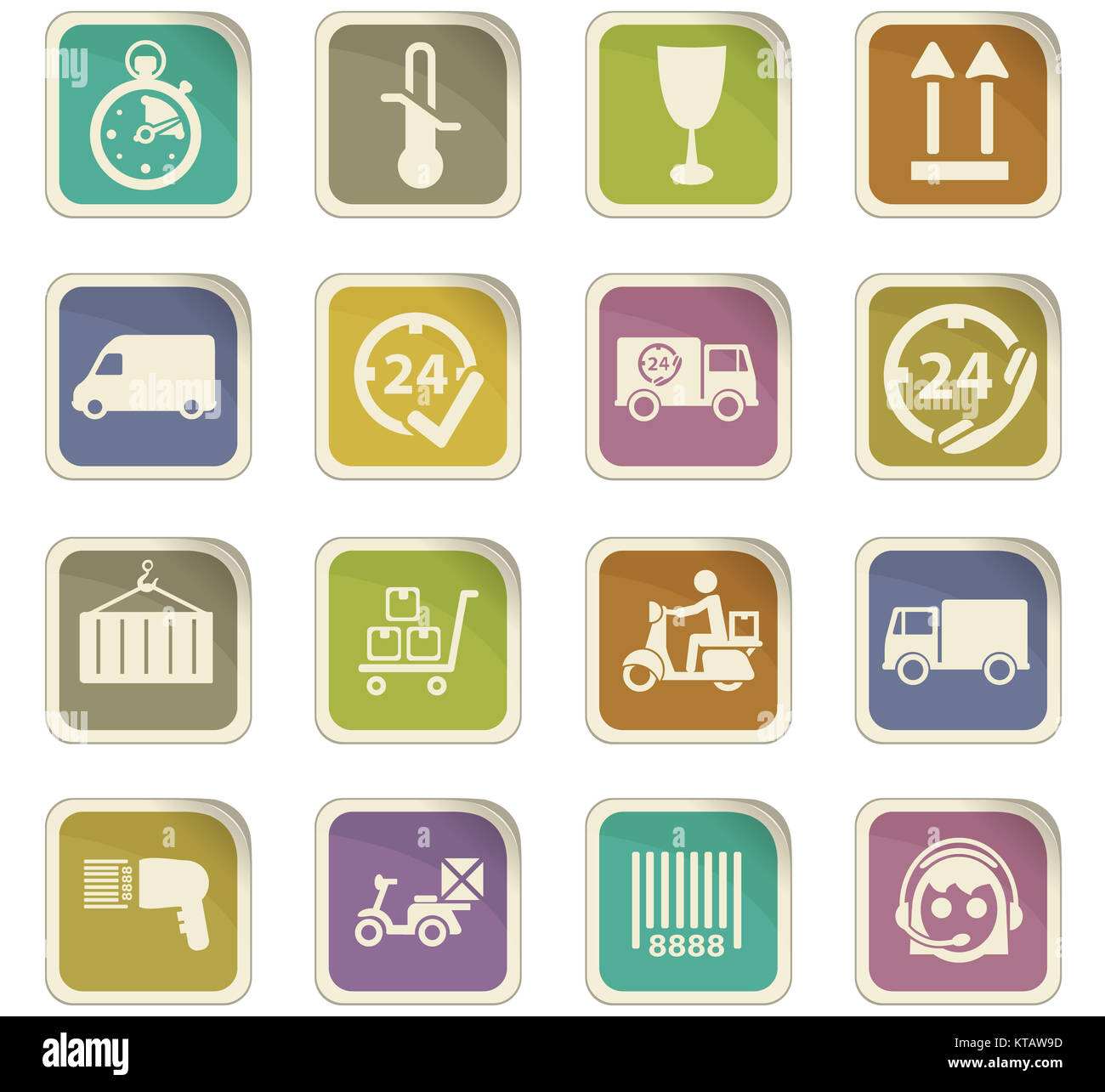 delivery service icon set Stock Photo - Alamy