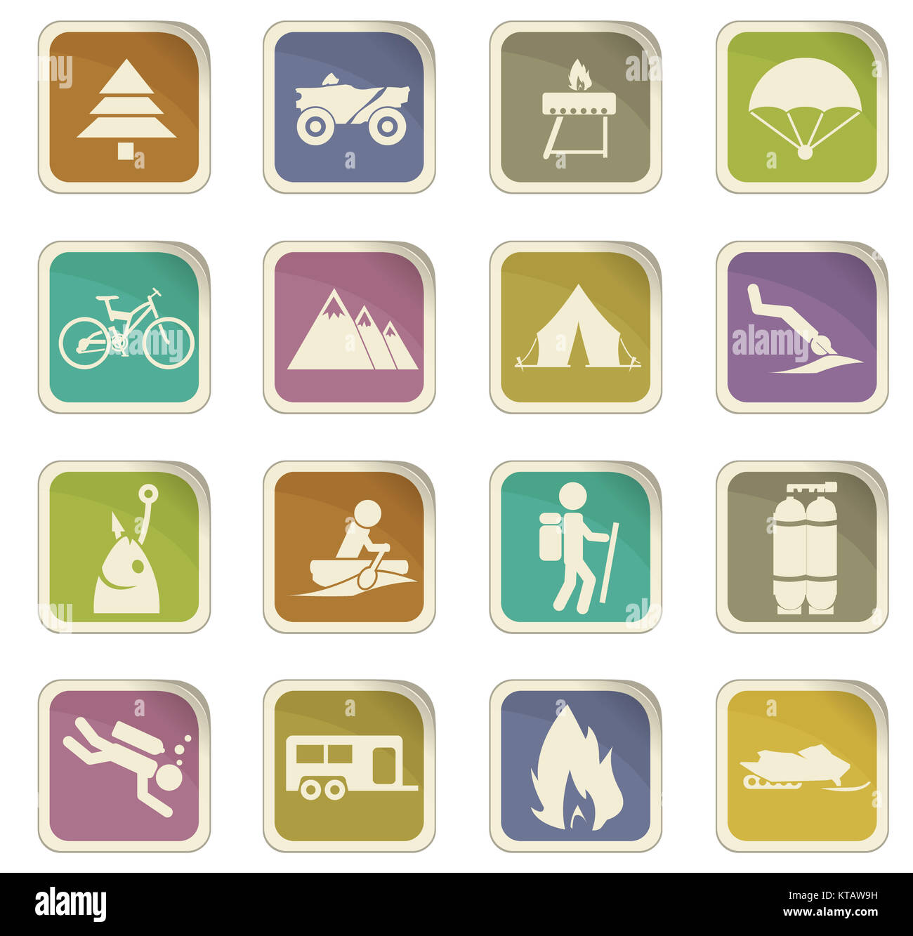 Active recreation icons Stock Photo - Alamy