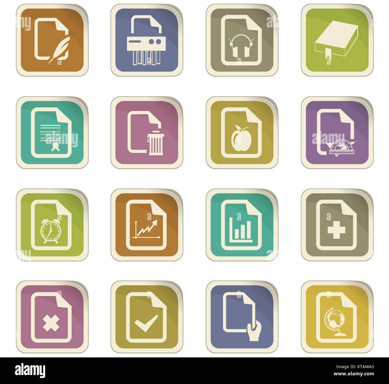 Documents icons set Stock Photo - Alamy