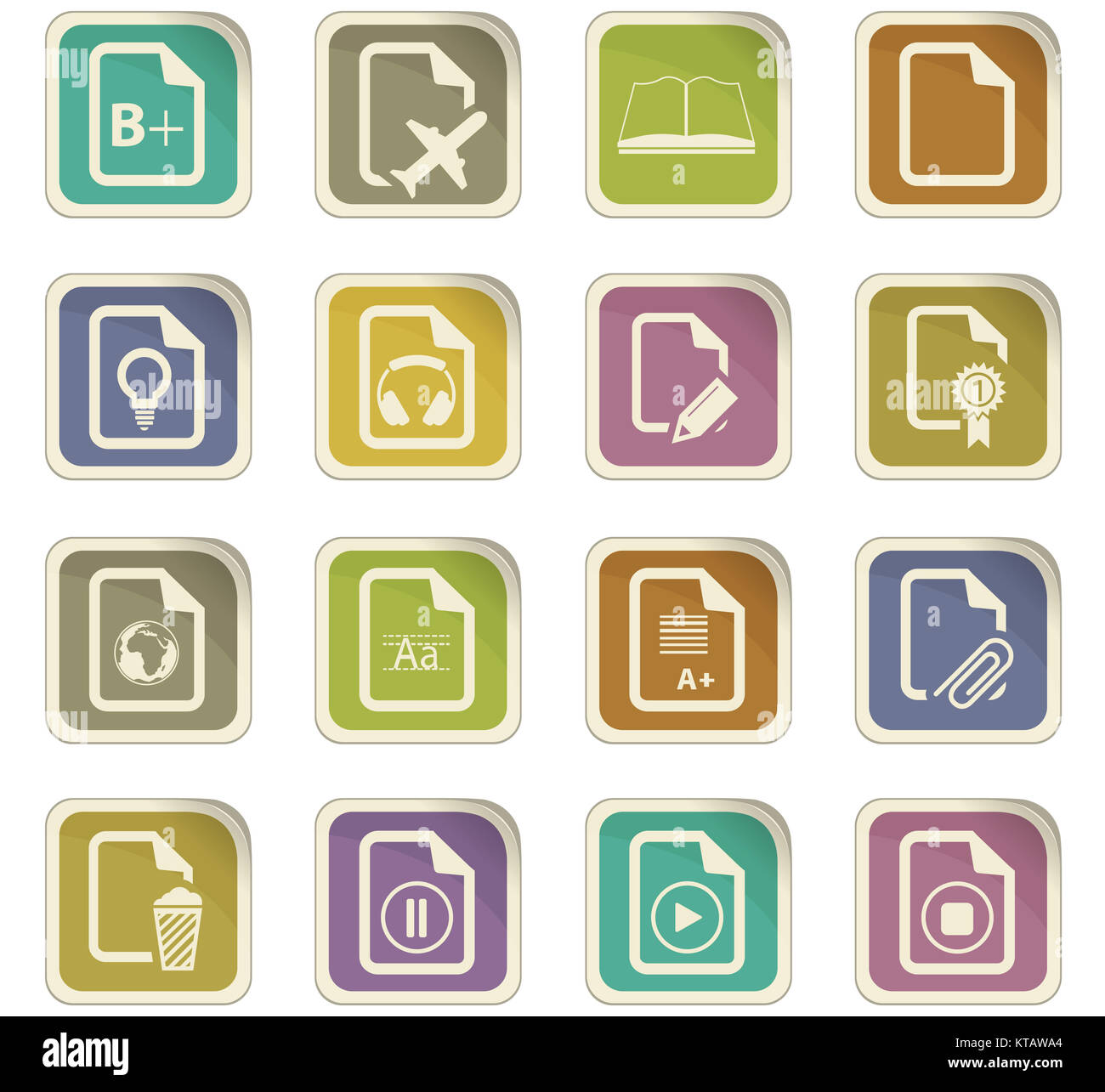 Documents icons set Stock Photo - Alamy