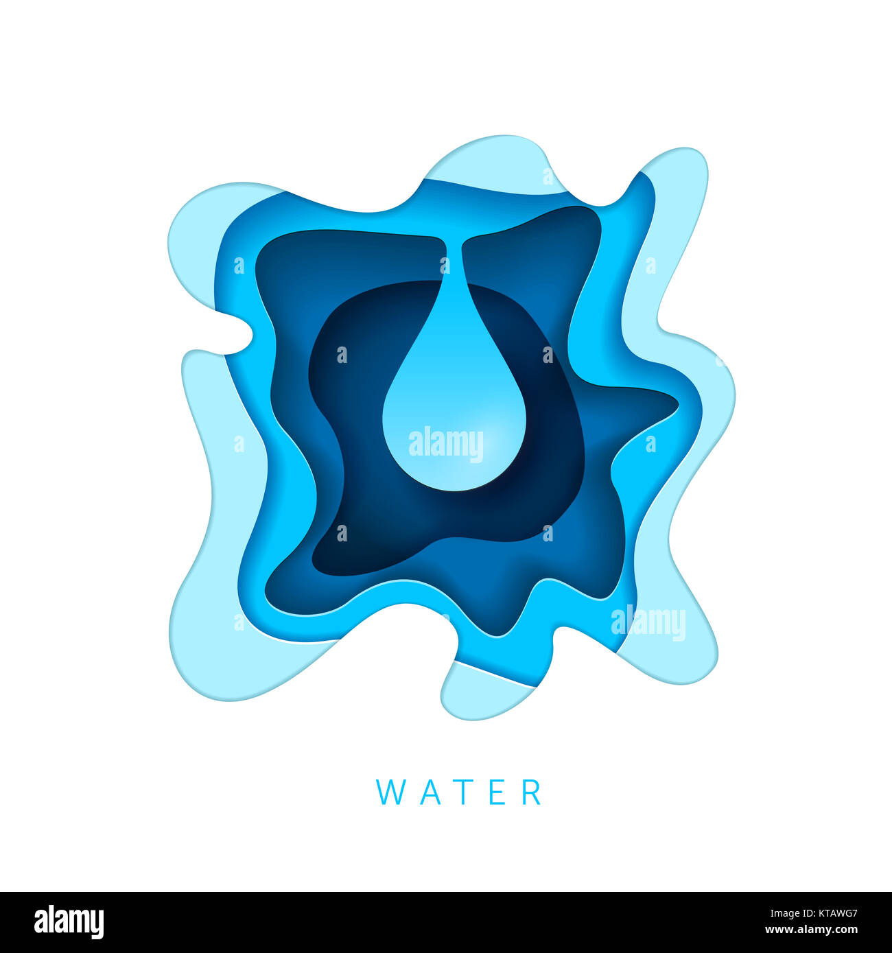 Paper art style water drop Stock Photo - Alamy