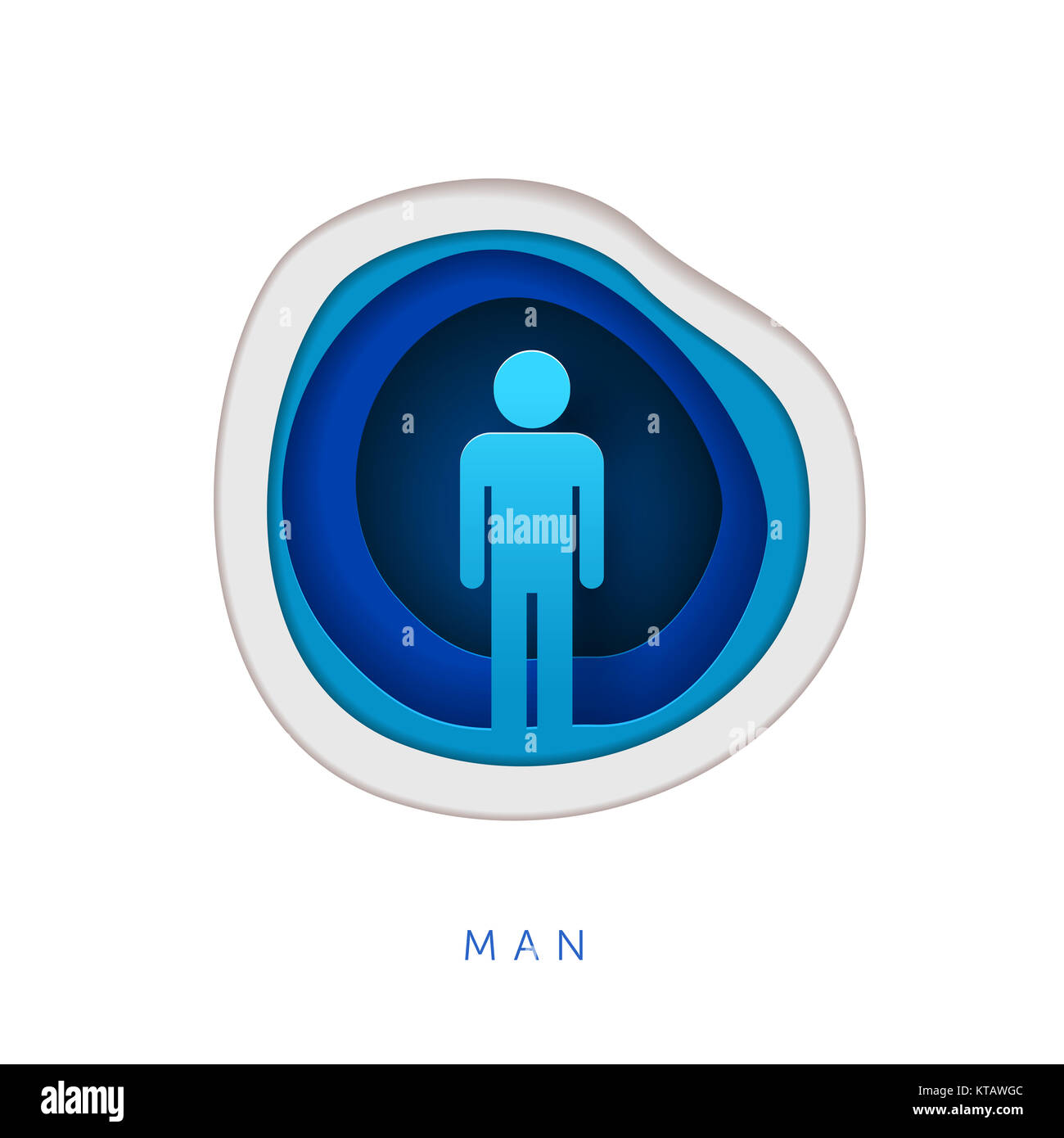 Paper art style man symbol Stock Photo - Alamy