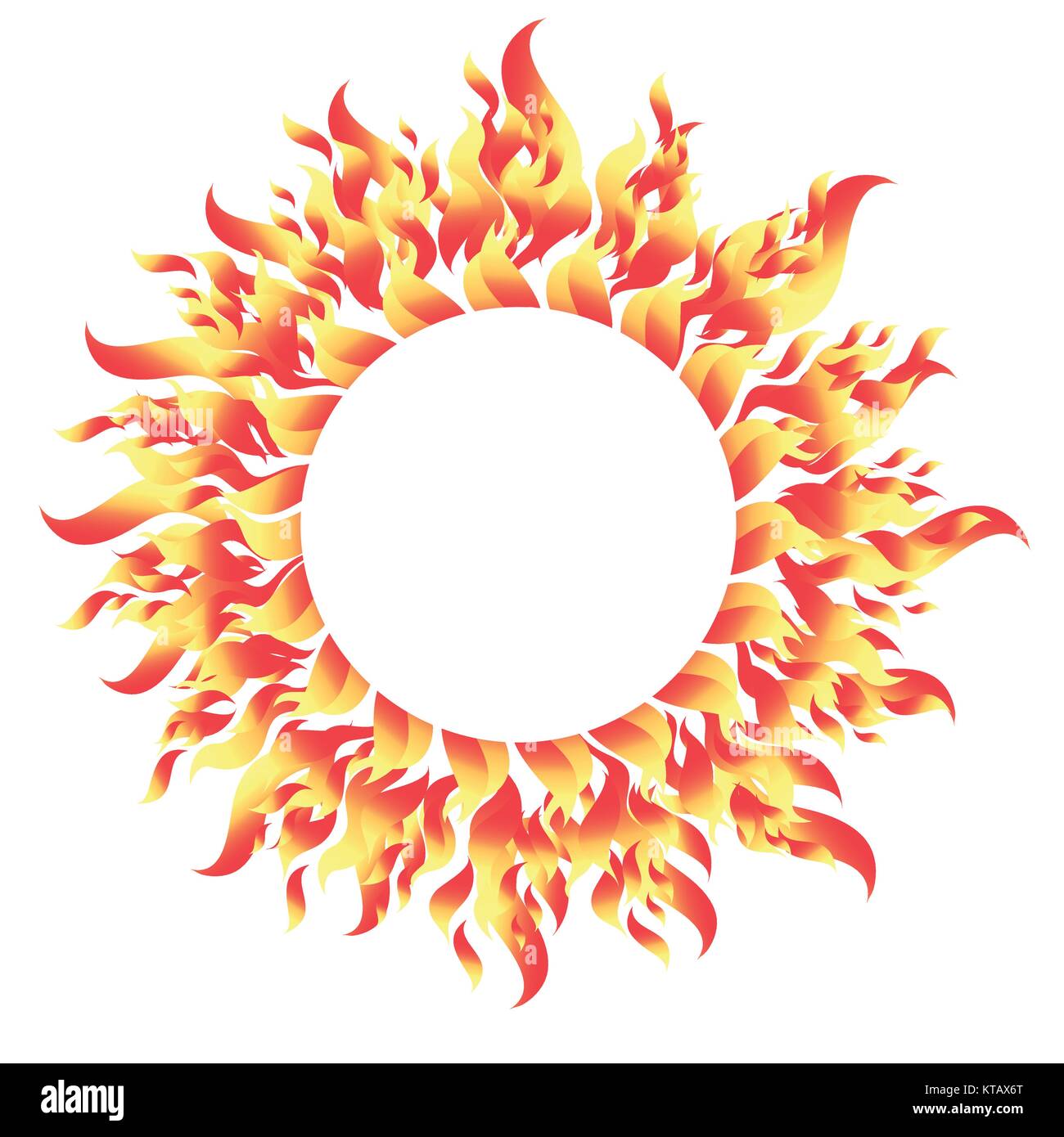Fiery round bright pattern element on a white background Stock Vector ...