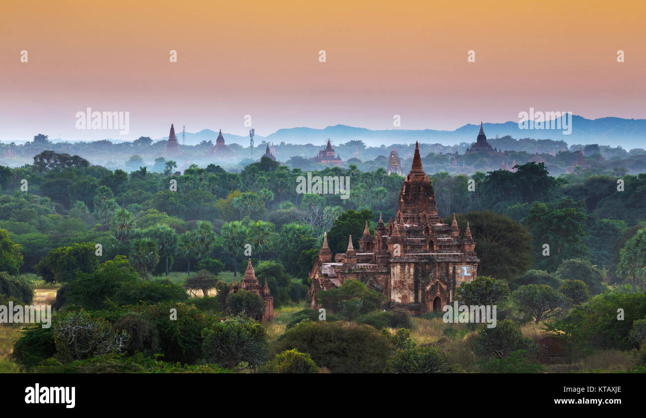 Bagan temple during golden hour Stock Photo - Alamy