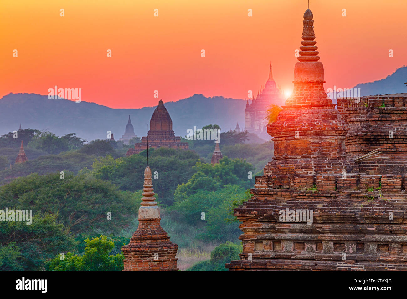 Bagan buddha tower at day Stock Photo - Alamy