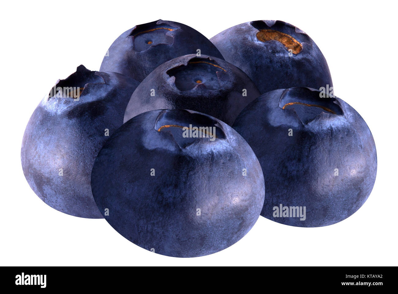 Stack of blueberries isolated on white with clipping path Stock Photo ...
