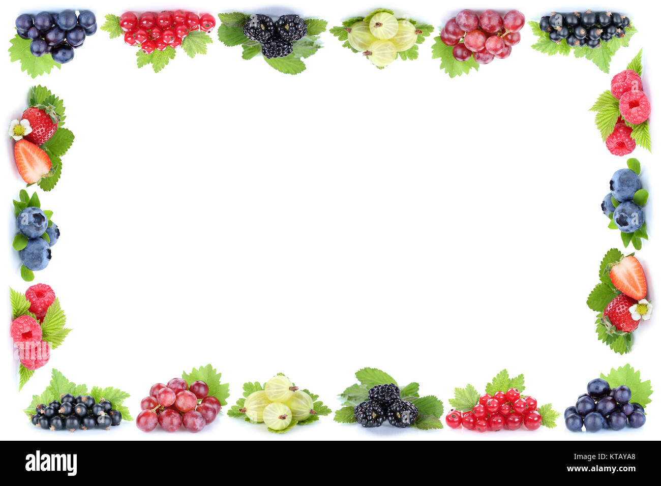 berries strawberries raspberries grapes grapes frame fruits copy space ...