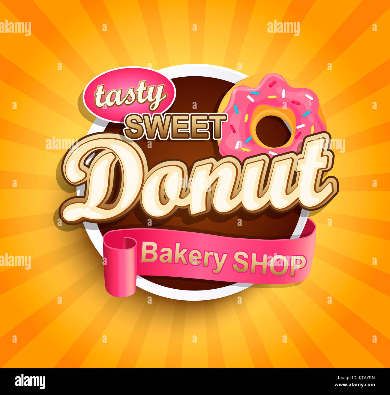 Sweet Donut label Stock Photo - Alamy