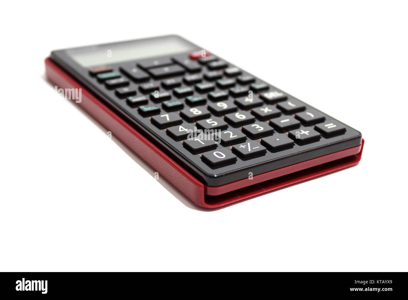 Black calculator isolated on white background Stock Photo - Alamy