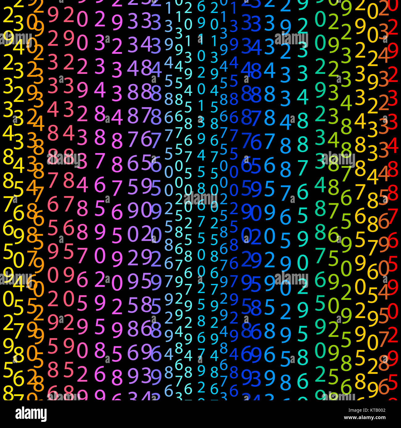 Matrix concept rainbow and black green background with digits on Stock ...