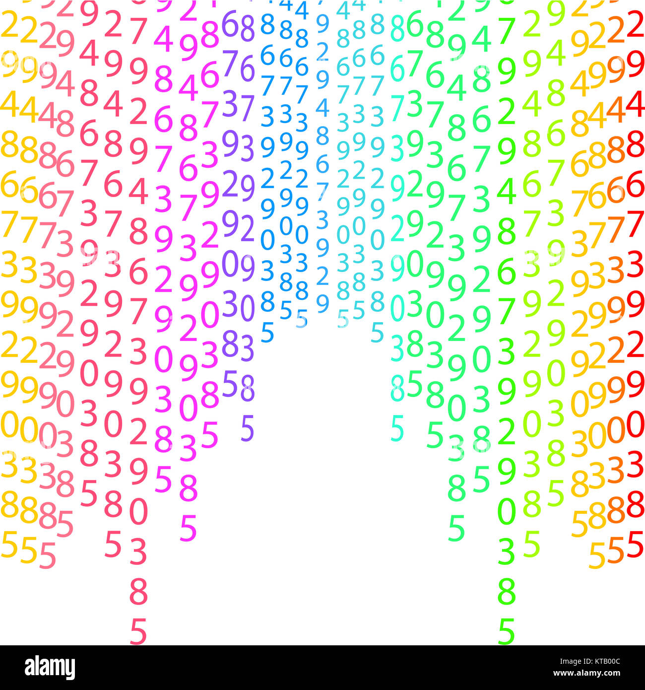 Matrix concept rainbow and white background with digits on scree Stock ...